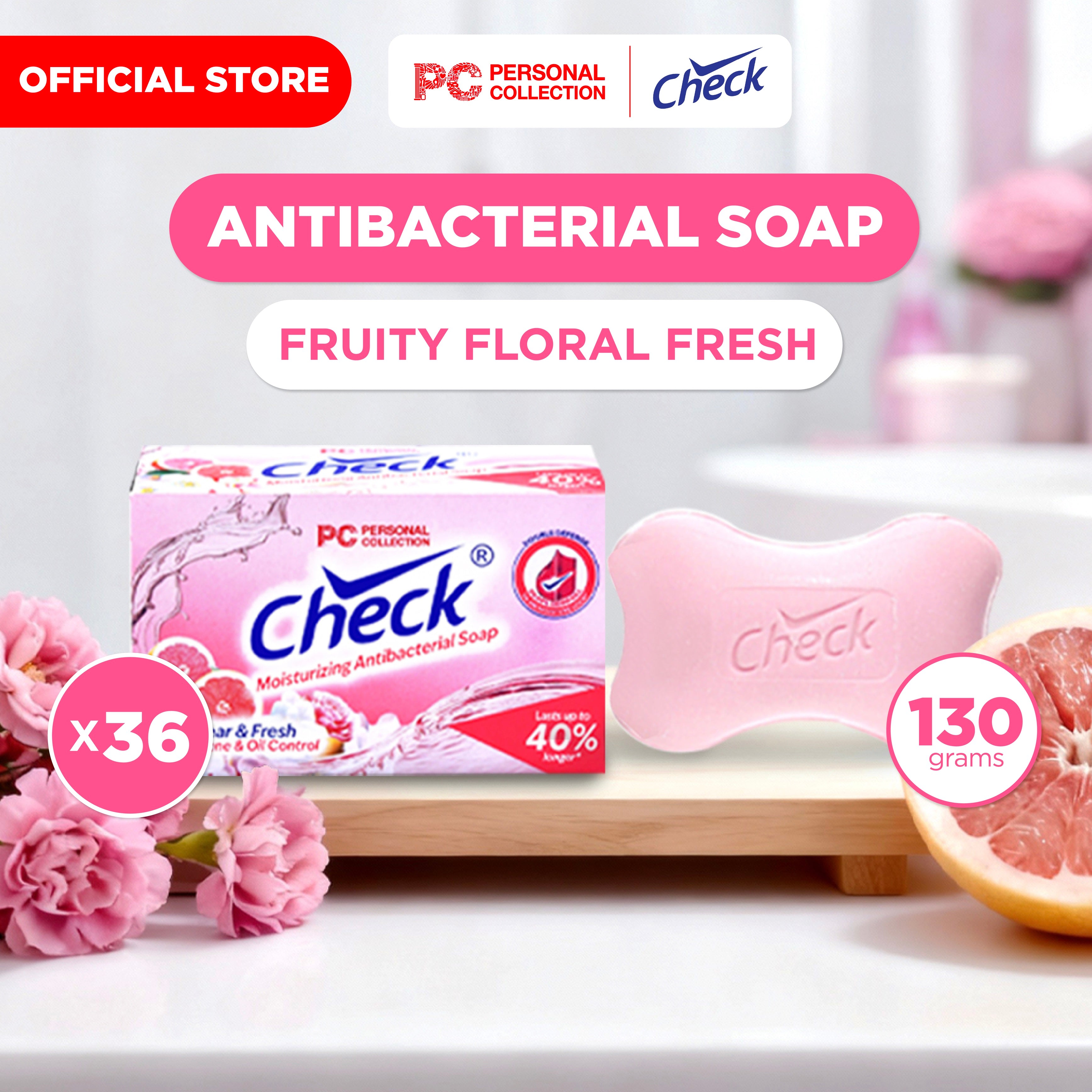 Check Moisturizing Antibacterial Soap (Clear & Fresh Anti-Acne Oil Con ...