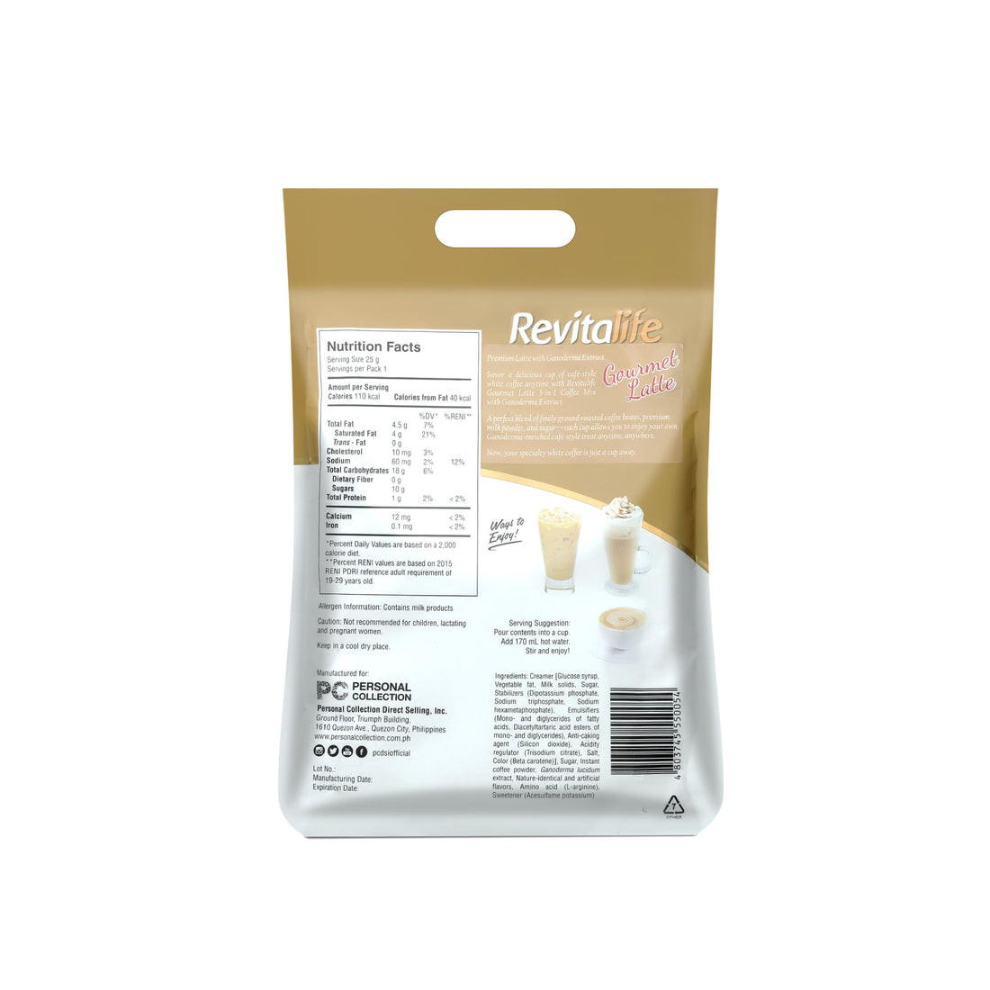 Revitalife Gourmet Latte 20g x 20 sachets/pouch – PC Starter