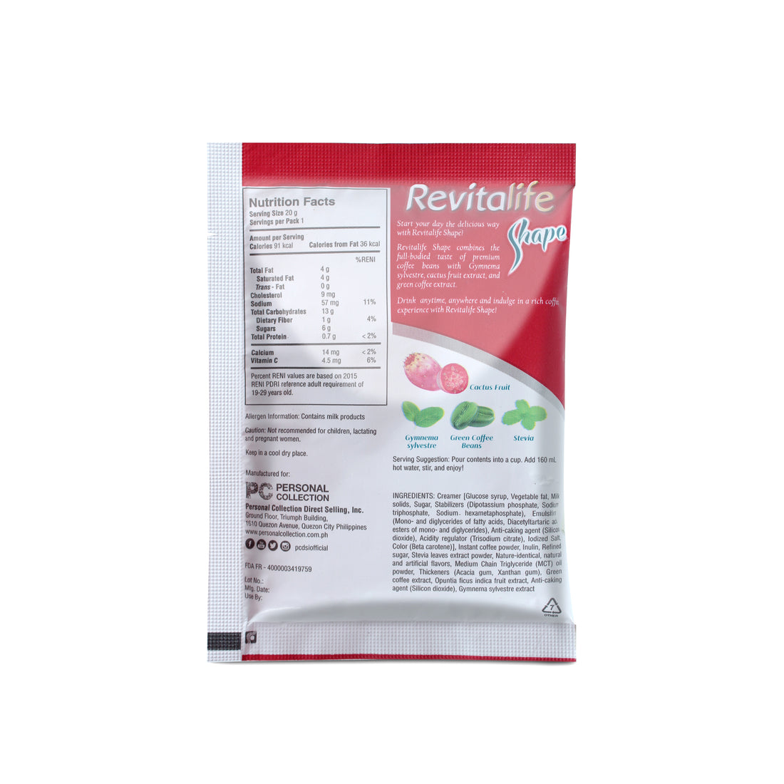 Revitalife Shape 20g x 20 sachets/pouch – PC Starter